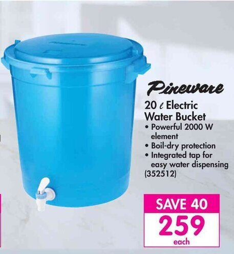 Pineware 20 € Electric Water Bucket offer at Makro