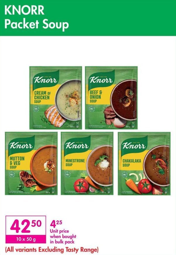 KNORR Packet Soup offer at Makro