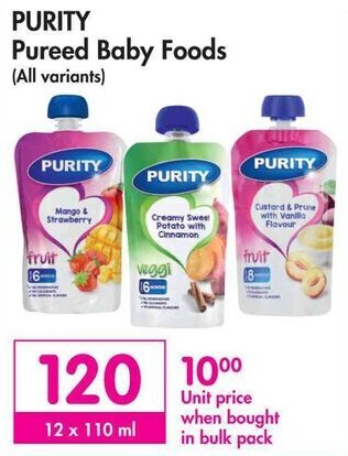PURITY Pureed Baby Foods (All variants) offer at Makro