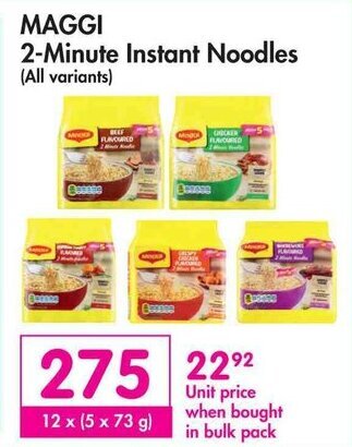 MAGGI 2-Minute Instant Noodles (All variants) offer at Makro