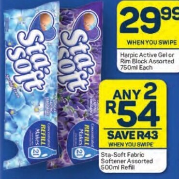 Sta-Soft Fabric Softener Assorted 500ml Refill offer at Pick n Pay