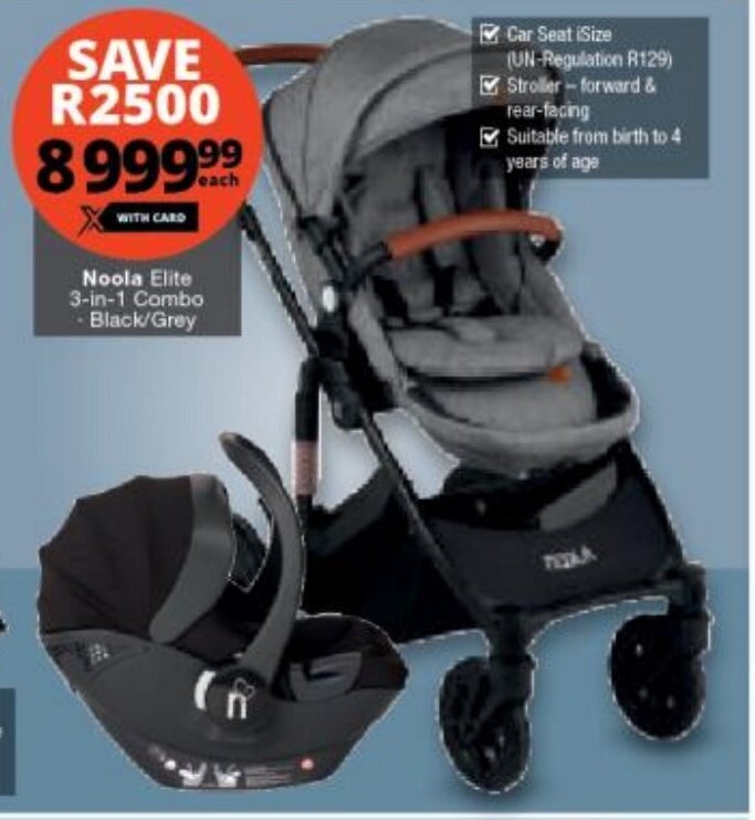Noola Elite 3-in-1 Combo -Black/Grey offer at Checkers