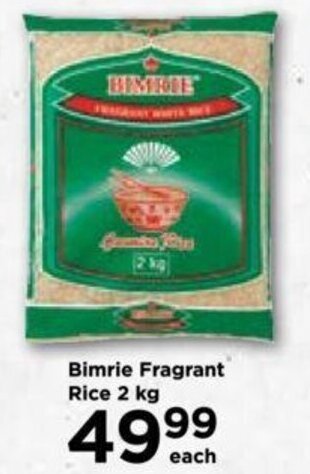 Bimrie Fragrant Rice 2 kg offer at Food Lover's Market