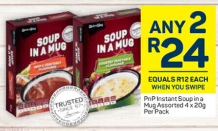 PnP Instant Soup in a Mug 4x20g offer at Pick n Pay
