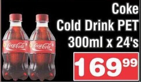 Coke Coca-Cola Coca-Cola Cold Drink PET 300ml x 24's offer at Advance ...