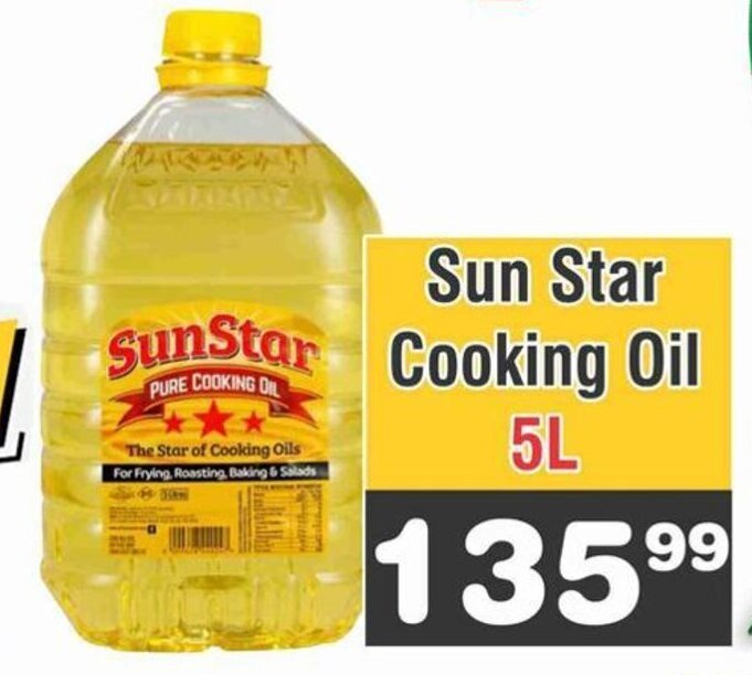 Sun Star Cooking Oil 5L offer at Advance Cash n Carry