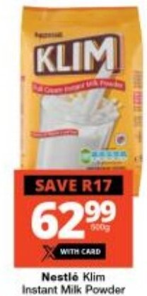 Nestlé Klim Instant Milk Powder offer at Checkers