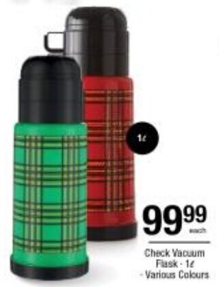 Check Vacuum Flask 1l Various Colours offer at Checkers