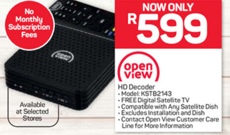 Open View HD Decoder offer at Pick n Pay