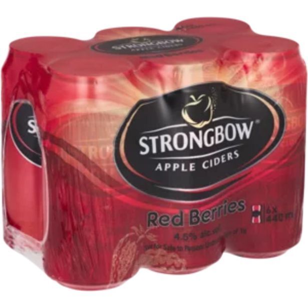 Strongbow red berries apple cider cans 6 x 440ml offer at Checkers ...
