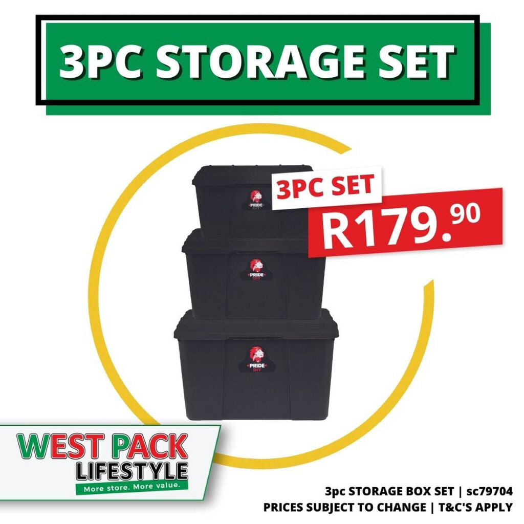 3pc Storage Box Set - sc79704 offer at West Pack Lifestyle