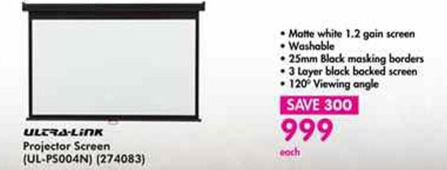 ULTRA-LINK Projector Screen offer at Makro
