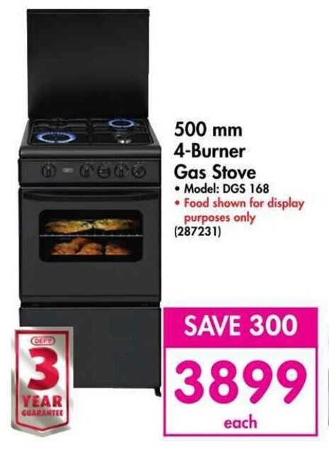 500mm 4-Burner Gas Stove offer at Makro