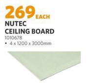 Nutec ceiling board 1010678-4 x 1200 x 3000mm each offer at BUCO
