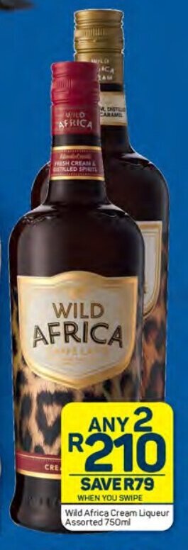 Wild Africa Cream Liqueur Assorted 750ml offer at Pick n Pay