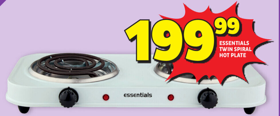 Essentials Twin Spiral Hot Plate offer at Usave