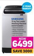 Samsung 15kg top loader washing machine wa15t5260by offer at Game