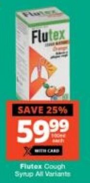 Flutex Cough Syrup All Variants offer at Checkers
