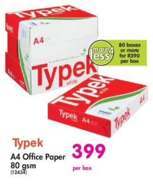 Typek A4 Office Paper 80gsm Offer At Makro Typek A4 Office Paper 80gsm Offer At Makro