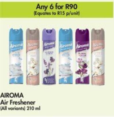 AIROMA Air Freshener (All variants) 210 ml offer at Makro