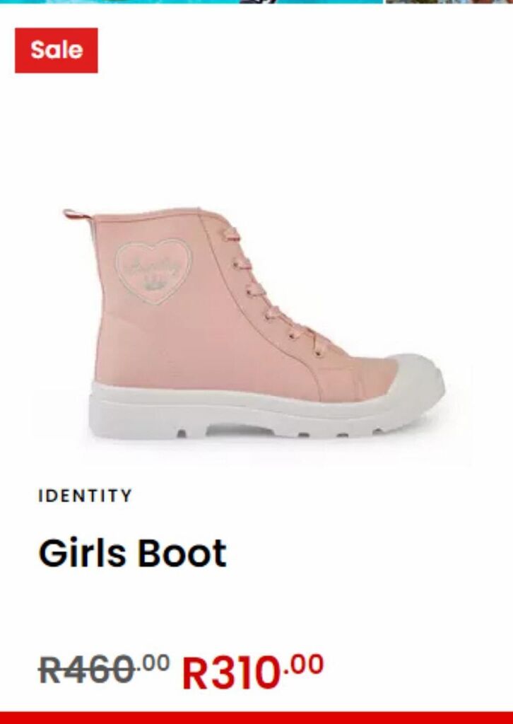 Girls boot offer at Identity