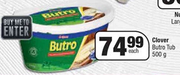 Clover Butro Tub 500 g offer at Spar