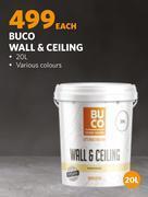 Buco wall & ceiling paint 20l offer at BUCO