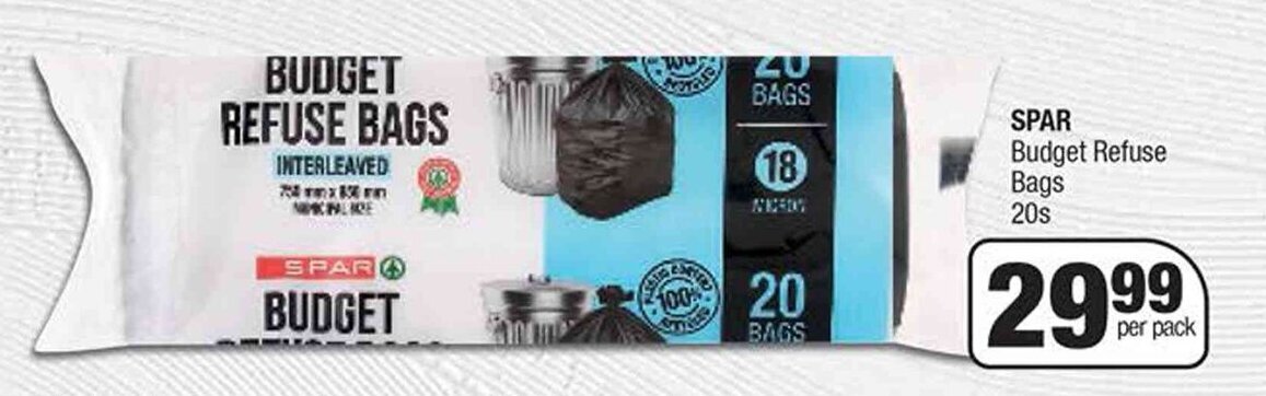 SPAR Budget Refuse Bags 20s offer at Spar