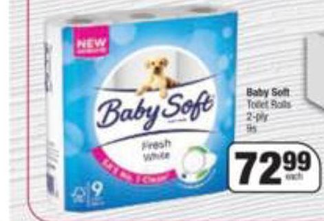 Toilet paper baby soft offer at Spar