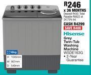 Hisense 16kg grey twin tub washing machine wsde163g offer at OK Furniture