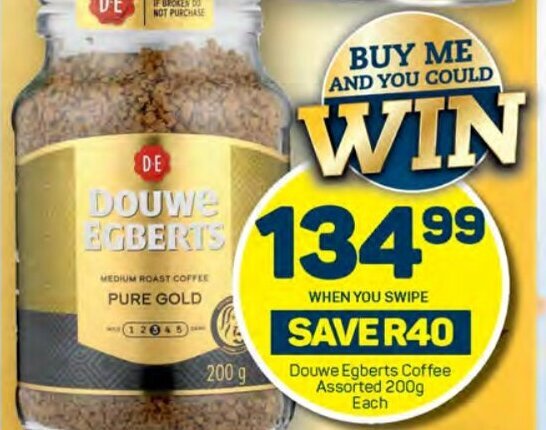 Douwe Egberts Coffee Assorted 200g Each offer at Pick n Pay