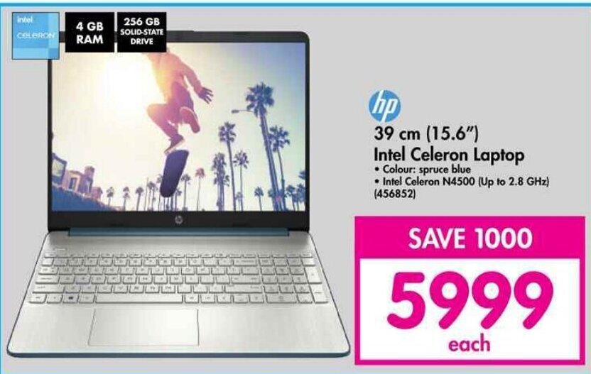 hp 39 cm (15.6") Intel Celeron Laptop offer at Makro