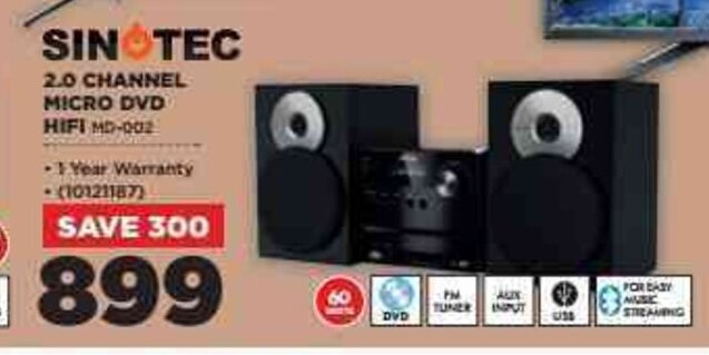 Sinotec 2.0 Channel Micro DVD HIFI offer at HiFi Corp