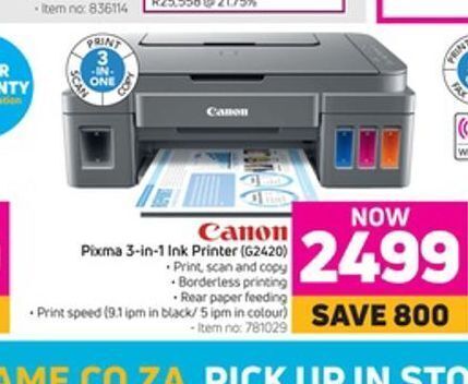 Pixma 3 in 1 ink printer canon offer at Game