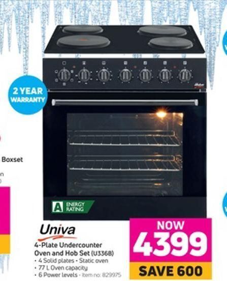 4-plate undercoanter oven and hob set offer at Game