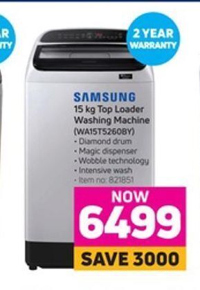 15kg top loader washing machine samsung offer at Game