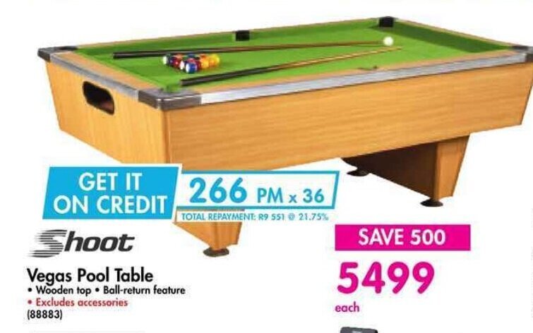 Shoot Vegas Pool Table offer at Makro