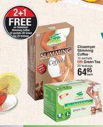 Closemyer slimming coffee 10 sachets or green tea 20 teabags-each offer ...