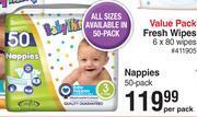 Baby things nappies-50 per pack offer at Dis-Chem