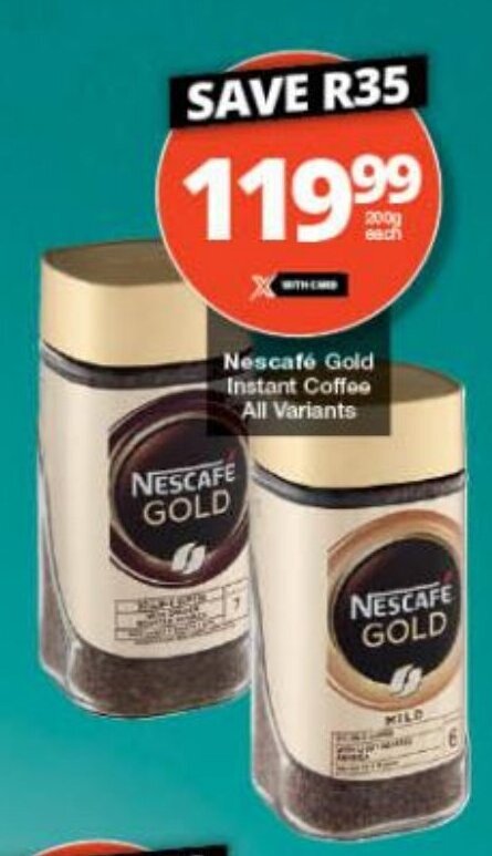 Nescafé Gold Instant Coffee All Variants offer at Checkers