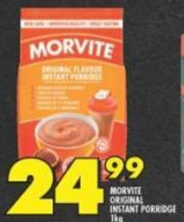 MORVITE ORIGINAL INSTANT PORRIDGE 1kg offer at Shoprite