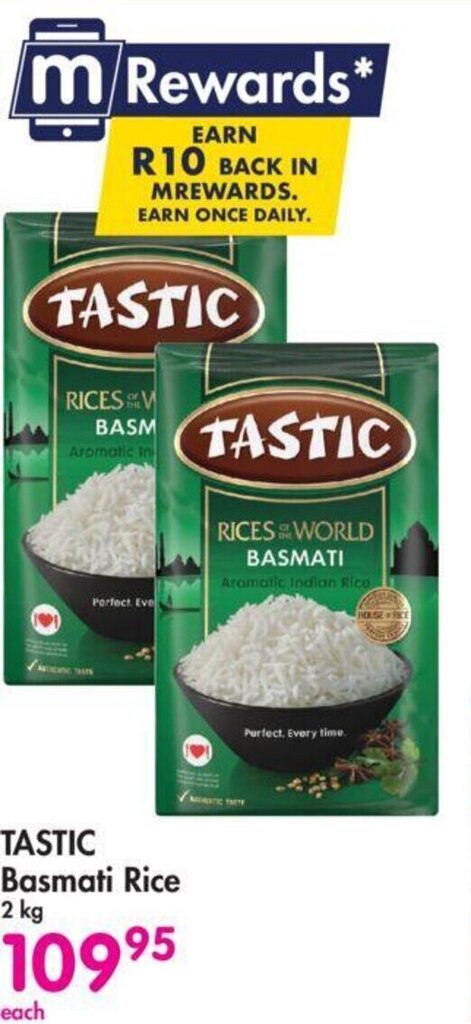 TASTIC Basmati Rice 2 kg offer at Makro