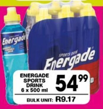 ENERGADE SPORTS DRINK 6x500ml offer at Giant Hyper