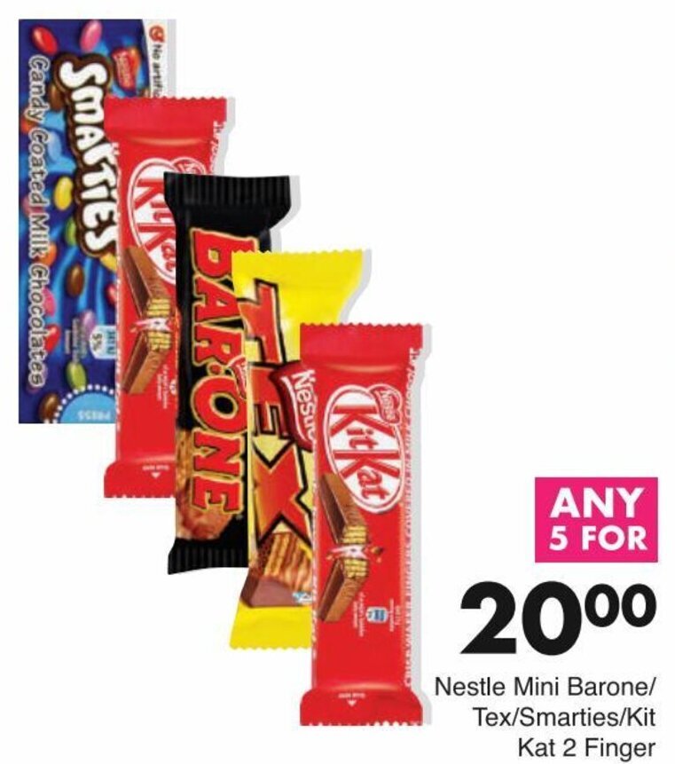 Nestle Mini Barone/ Tex/Smarties/Kit Kat 2 Finger offer at Save