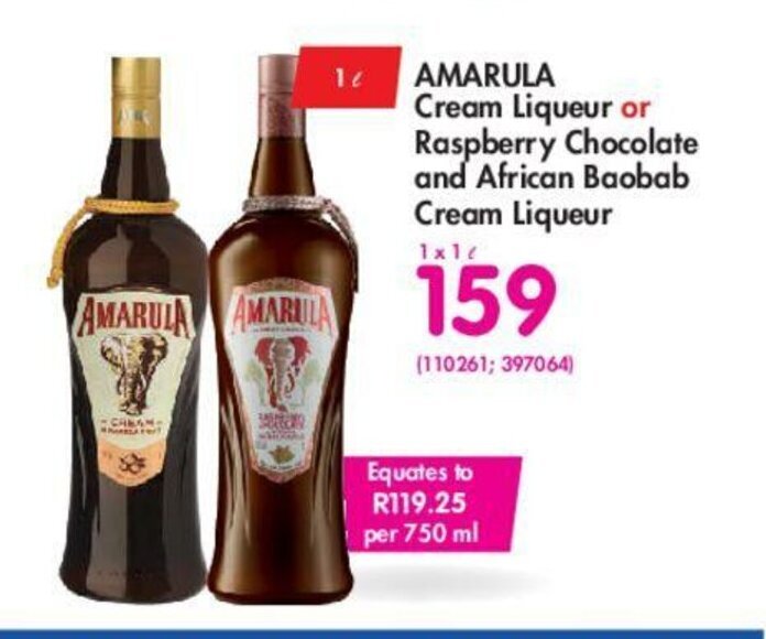 Amarula Cream Liqueur or Raspberry Chocolate and African Boobab Cream ...