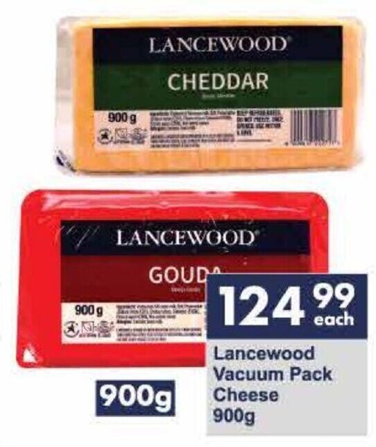 Lancewood Vacuum Pack Cheese 900g offer at President Hyper