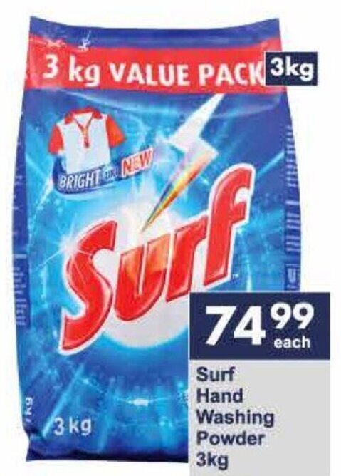Surf Hand Washing Powder 3kg offer at President Hyper