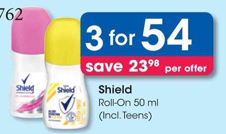 Shield Roll-On 50 ml (Incl.Teens) offer at Clicks
