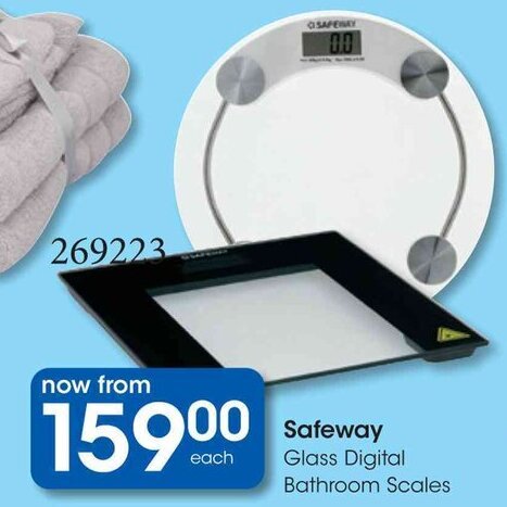 Safeway Glass Digital Bathroom Scales offer at Clicks