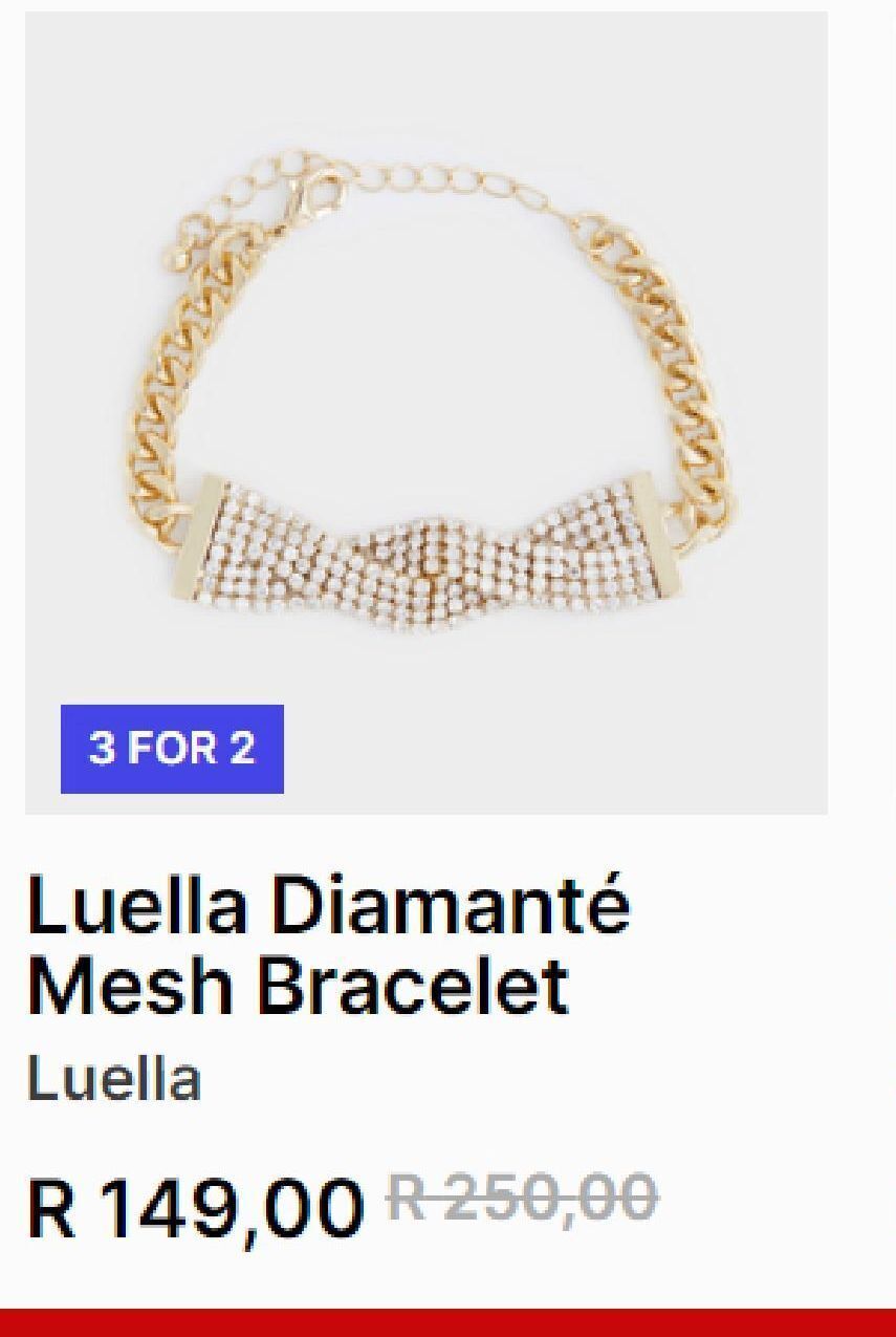 Luella diamanté mesh bracelet offer at Foschini